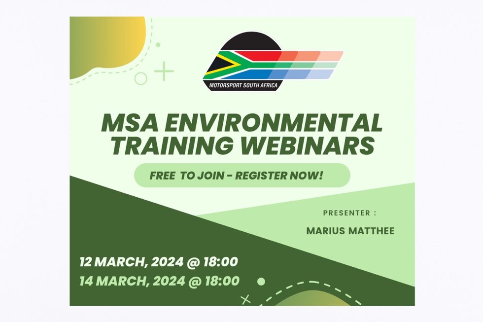 2024 MSA ENVIRONMENTAL WEBINARS – MARCH | Motorsport South Africa